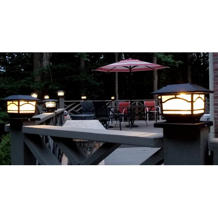 Maxsa Innovations Mission Style Post Top / Deck Light Metal and Glass ...
