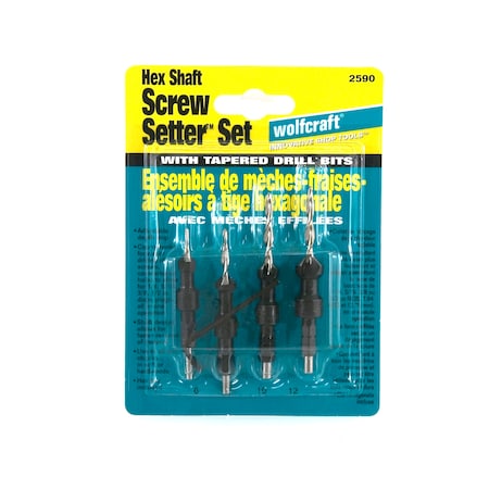 Wolfcraft 4-Piece Tapered High Speed Steel Wood Countersink Screw ...