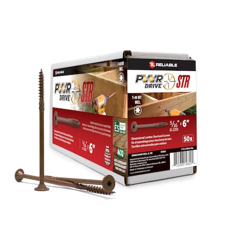 Pwr Drive 5/16-inch x 6-inch STR Torx Star Drive Deck Framing Screws ...
