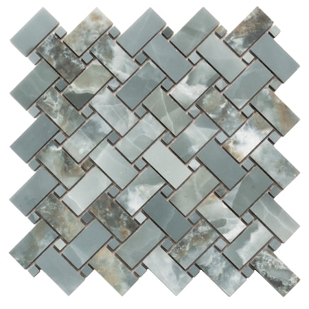Apollo Tile Splendor 11.81 in. x 11.81 in. Matte Green Porcelain Mosaic ...