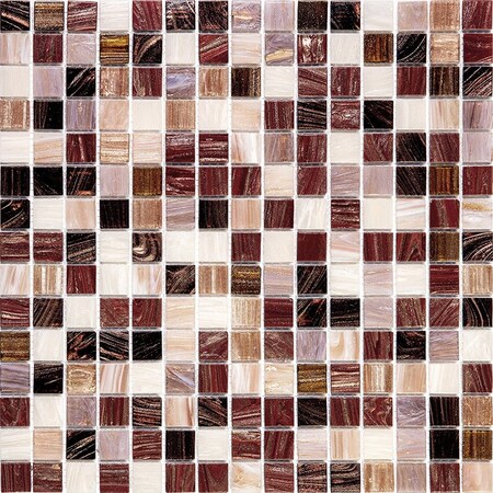 Apollo Tile Mingles 12 in. x 12 in. Glossy Brown Glass Mosaic Wall and ...