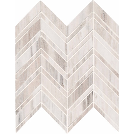 Msi Palisandro Chevron SAMPLE Polished Marble Mesh-Mounted Mosaic Tile ...