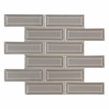 Msi Dove Gray Beveled SAMPLE Ceramic Mesh-Mounted Mosaic Wall Tile ZOR ...