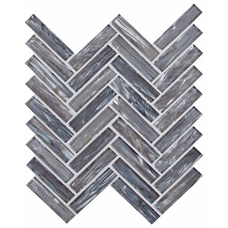 Msi Shimmering Silver Herringbone SAMPLE Glass Mesh-Mounted Mosaic Tile ...