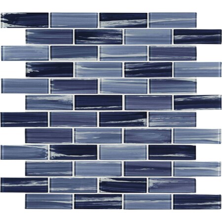 Msi Oceania Azul Subway SAMPLE Glass Mesh-Mounted Mosaic Tile ZOR-MD ...