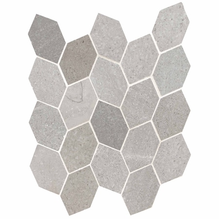 Msi Lilly Pad SAMPLE Honed Limestone Blend Mesh-Mounted Mosaic Floor ...