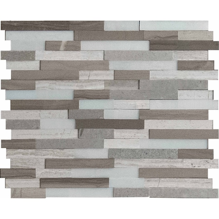Msi Arctic Storm Interlocking SAMPLE Honed Marble Mesh-Mounted Mosaic ...