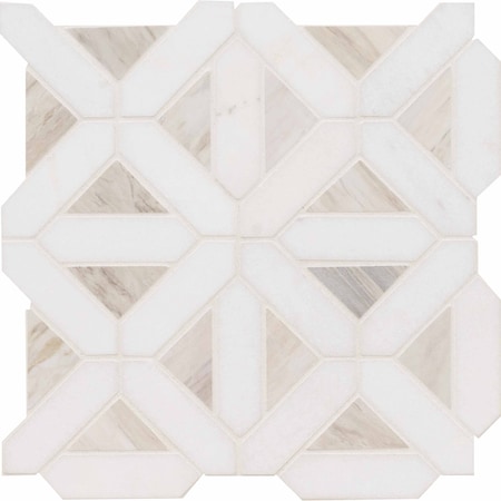 Msi Angora Geometric Pattern SAMPLE Polished Marble Mosaic Tile ZOR-MD ...