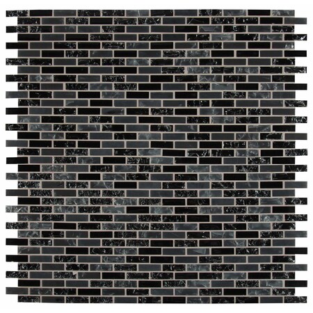 Ackland Onyxa 12 in. x 12 in. Glossy Glass Mosaic Wall Tile, 15PK AKM-G ...