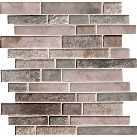 Ackland Sample Rustic Beige Glossy Glass Interlocking Wall Tile AKM-G ...