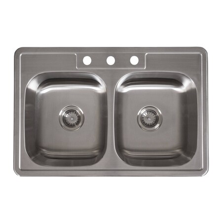 Msi Double Bowl 33in X 22in Stainless Steel Overmount Kitchen Sink ZOR ...