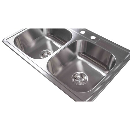 Msi Double Bowl 33in X 22in Stainless Steel Overmount Kitchen Sink ZOR ...