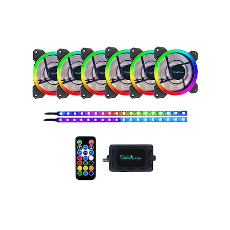 Apevia Spectra 120mm Silent Dual Ring Addressable RGB Color Changing ...