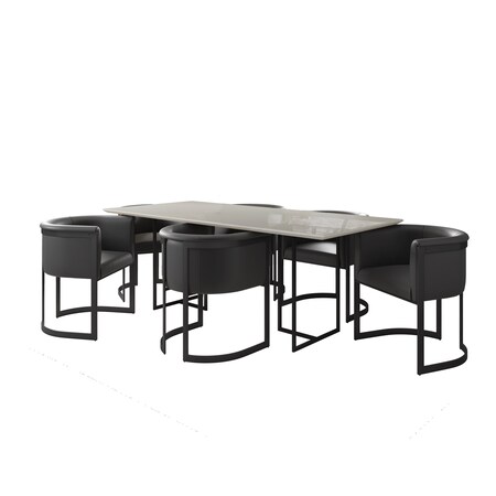 Manhattan Comfort Modern 7-Piece Full Dining Set for Dining Room Use 6 ...