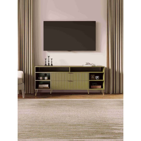 Manhattan Comfort DUMBO 63in TV Stand in Olive Green TV001-OG | Zoro