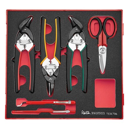 Teng Tools 6 Piece High Leverage Mini Tin Snip, Scissor, Scriber ...