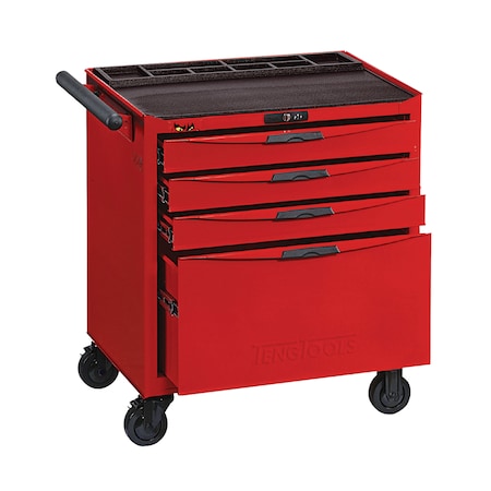 Teng Tools 8 Series Roller Cabinet, 4 Drawer, Red, Steel, 26 in W x 18 ...