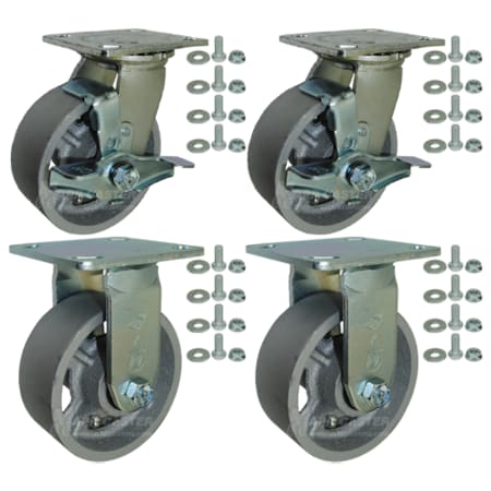 Mapp Caster Tool Box and Job Box Casters, 5 Steel Wheel Casters, 4800 ...