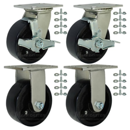 Mapp Caster Tool Box and Job Box Casters, 5 Polyurethane Wheel Casters ...