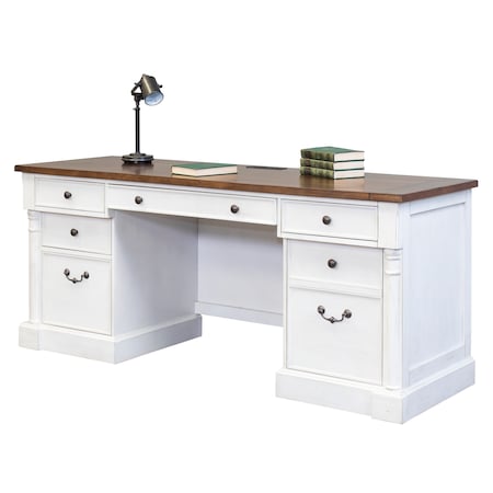 Martin Furniture Durham Computer Desk in Weathered White IMDU689 | Zoro
