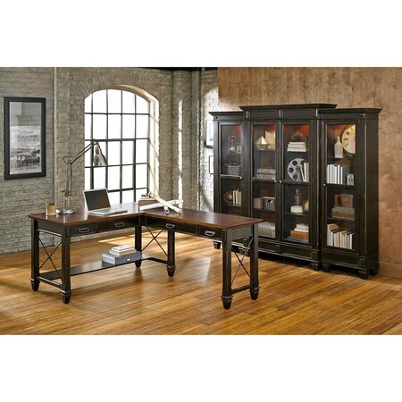 Hartford Hartford Writing Desk in Two Tone Distressed Black IMHF384 | Zoro