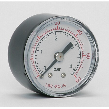 Master Pneumatic GAGE 1 1/2"0-60 1/8"BK MT 60MDD | Zoro