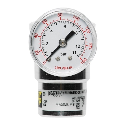 Master Pneumatic DIA PILOT REG 1/4, GAGE PR56M-2G | Zoro