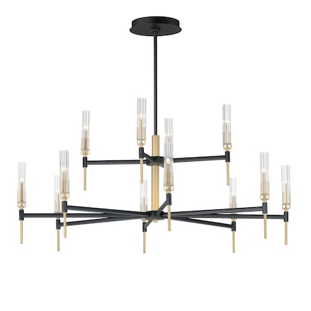 Maxim Lighting Flambeau 12-Light 2-Tier LED Chandelier 16129CLBKAB | Zoro