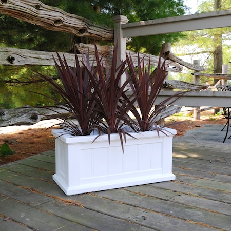 Mayne Cape Cod Patio Planter 24x11 - White 4839-W | Zoro