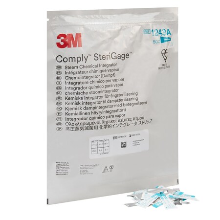 3M Comply SteriGage Chemical Integrator, Steam, PK 2 1243A | Zoro