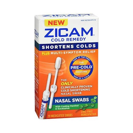 Zicam Cold and Sinus Relief 4X - 4X - 4X Strength Nasal Swab, 20PK ...