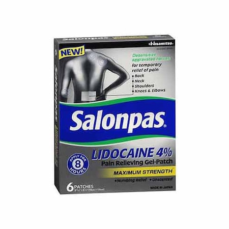 Salonpas Topical Pain Relief 4% Strength Lidocaine Patch, 6PK ...