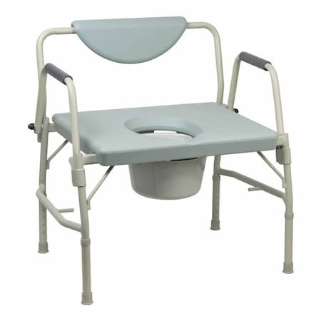 Mckesson Commode Chair, Drop Arms, Steel Frame, Padded Backrest, 23-1/4 ...