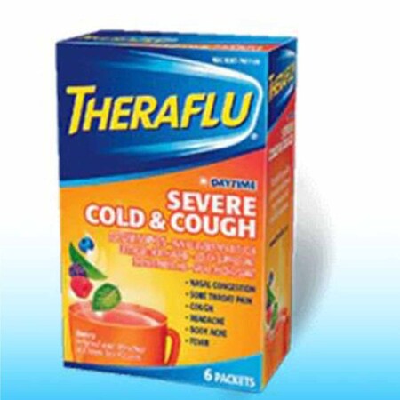 Theraflu Cold and Cough Relief 650 mg - 20 mg - 10 mg Strength Powder 6 ...