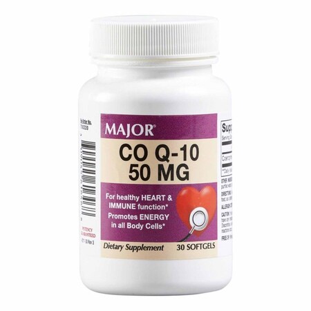 Major Dietary Supplement Coenzyme Q-10 50 mg Strength Softgel ...