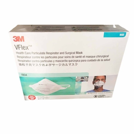 3M Vflex Particulate Respirator, Surgical Mask Medical N95 Flat Fold ...