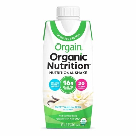 Orgain Organic Nutritional Shake Oral Supplement Sweet Vanilla Bean ...