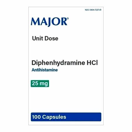 Major Pharmaceuticals Allergy Relief 25 mg Strength Capsule, 100PK ...