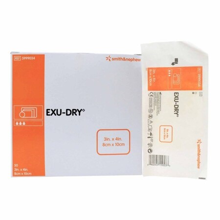 Exu-Dry Anti-Shear Super Absorbent Dressing 3 X 4 Inch Rectangle ...
