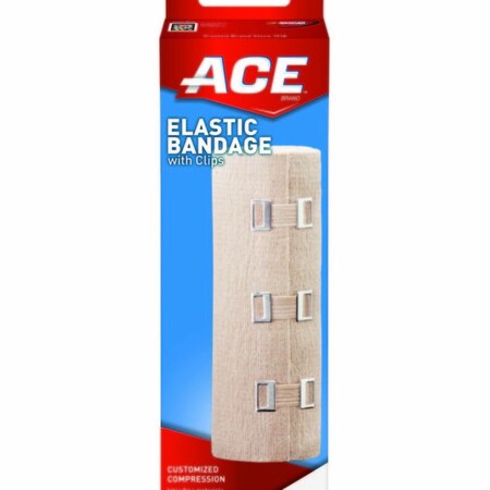 Ace Elastic Bandage 6 Inch X 5-1/3 Foot Clip Detached Closure Tan ...