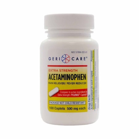 Geri-Care Pain Relief 500 mg Strength Acetaminophen Caplet, 100PK 221 ...