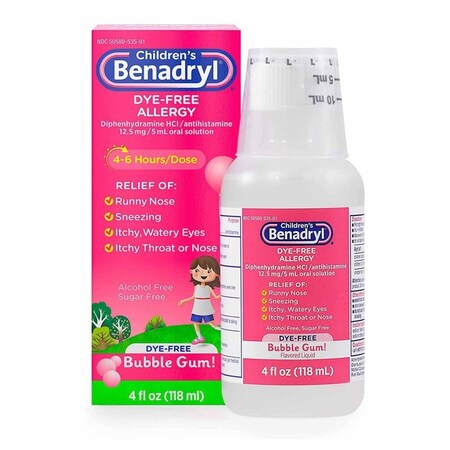 Childrens Benadryl Children's Allergy Relief 12.5 mg Strength Liquid 4 ...