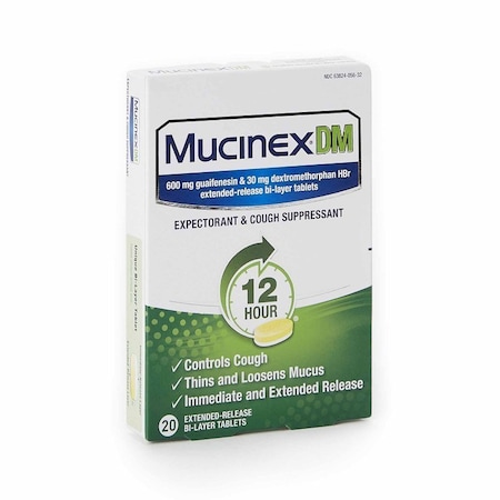 Mucinex Dm Cold and Cough Relief 600 mg - 30 mg Strength Tablet, 20PK ...