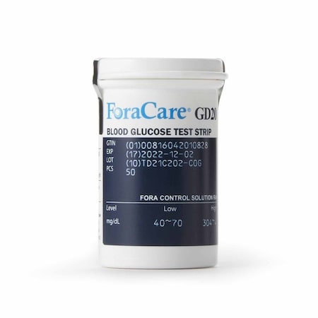 Fora Gd2 Blood Glucose Test Strips FORA GD20 50 Strips per Pack, 50PK ...