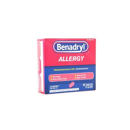 Benadryl Allergy Relief 25 mg Strength Tablet, 48PK 50580022652 | Zoro