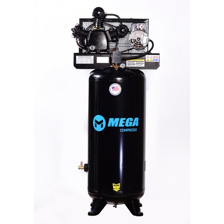 Mega Compressor Mega Power Air Compressor, 60Gal, 2 Stage, 208-230V 1PH ...