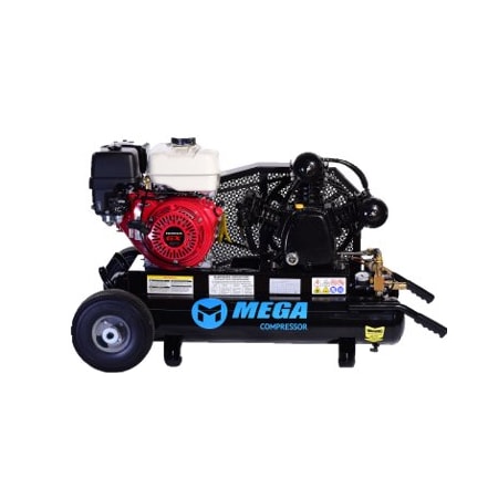 Mega Compressor Mega Power Compressor, Honda GX270, Two Stage, Wheeled ...