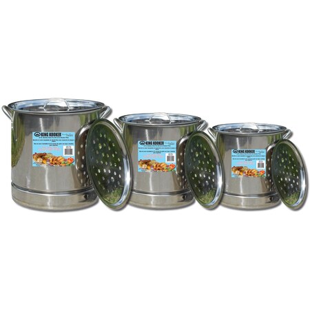 King Kooker Boiling Pots, Stainless Steel, 32qt., 44qt., 52qt. KKSS32 ...