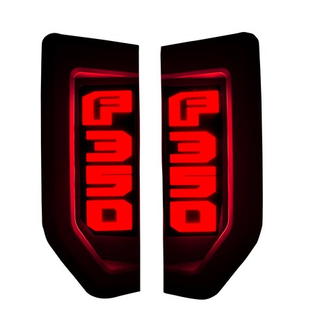 Recon 17-C F350 LIGHTED EMBLEM 2-PC KIT FENDER EMBLEM BLACK CHROME ...