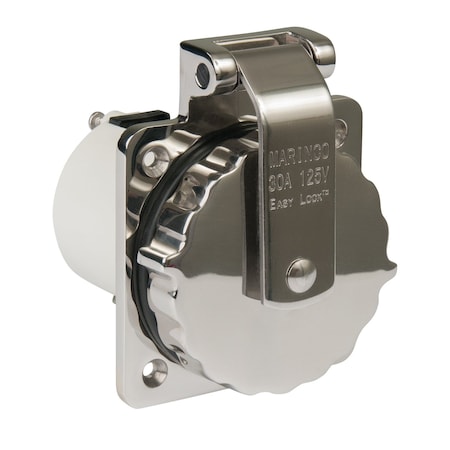 Marinco 30A 125V STAINLESS STEEL RV POWER INLET 303SSEL-BRV | Zoro